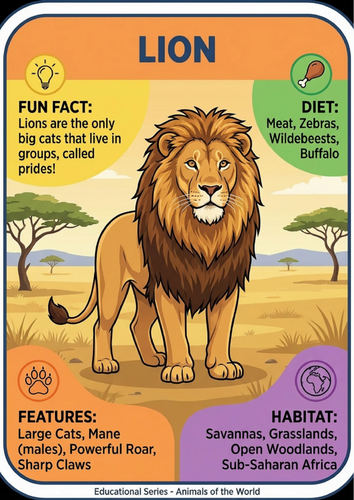 Animals of the World – 10 Animal Fact Posters (Diet, Habitat, Features ...