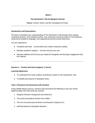 The Handmaid's Tale by Margaret Atwood, A Level English Literature ...