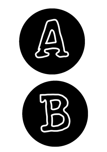 Black and White display lettering - Perfect circle | Teaching Resources