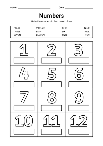 Numbers Vocabulary Worksheets: Writing Numbers & Number Words ...