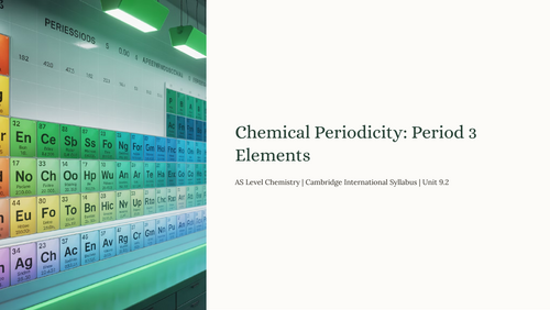 AS Level Chemistry - Unit 9.2 Periodicity of chemical properties of the ...