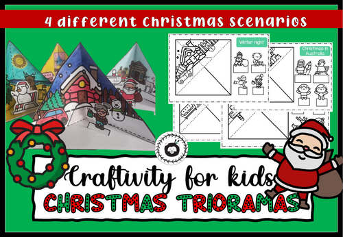 Christmas Craftivity Dioramas decoration Trioramas Paper craft for kids ...