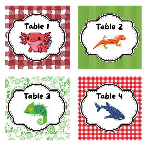 Vertebrates Table Numbers | Science-Themed Printable Classroom Decor ...