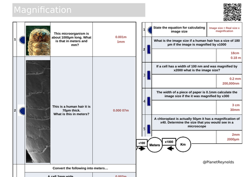 AQA GCSE Biology B1.1 – Microscopes | Full Lesson, Worksheets & Answers ...