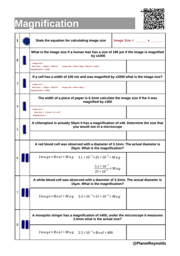 AQA GCSE Biology B1.1 – Microscopes | Full Lesson, Worksheets & Answers ...