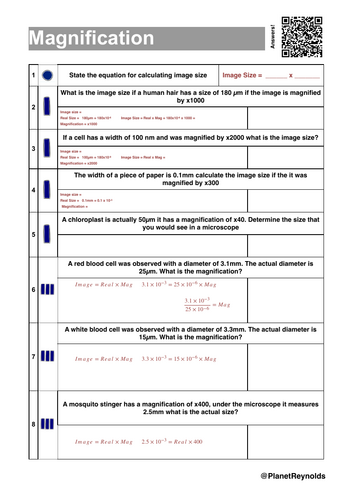 AQA GCSE Biology B1.1 – Microscopes | Full Lesson, Worksheets & Answers ...
