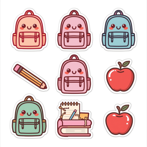Cute School Stickers | Kawaii Back to School | Teaching Resources