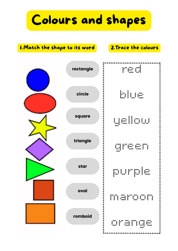 Christmas wreath colour shapes trace stick | Teaching Resources