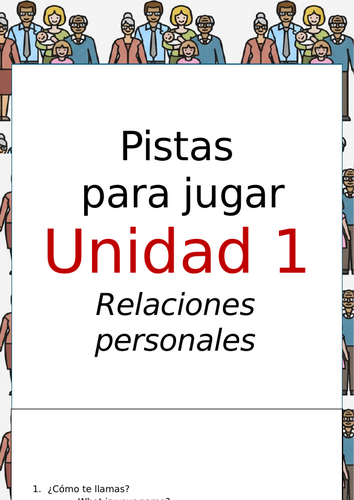 1. Family and relationships - Speaking Cards game SPANISH version ...