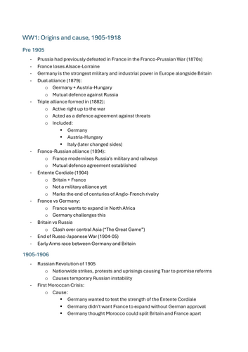 GCSE History Timeline: WW1 | Teaching Resources