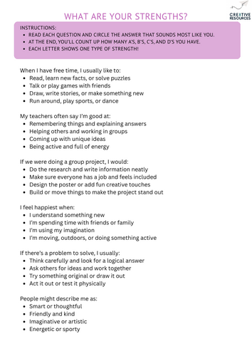 Learning Strengths & Self-Awareness – PSHE / SEL 2-Week Lesson Pack ...