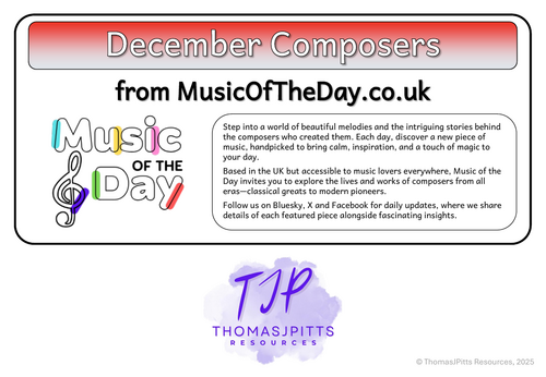 KS2–3 Music: Composer of the Day – December Reading & Listening ...