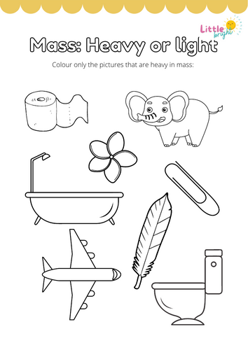 Mass: Heavy or Light Worksheet – EYFS / KS1 Early Measurement ...