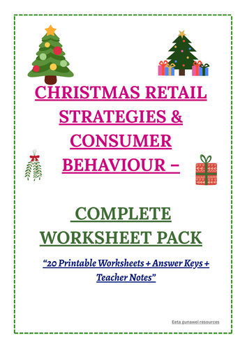 Christmas Retail & Consumer Behavior Pack / Secondary Business Studies ...