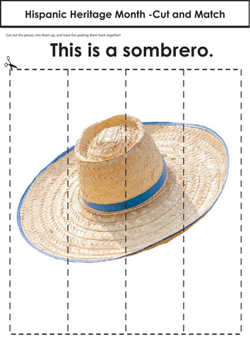 Hispanic Heritage Cut and Match – Speech Therapy, ESL, Early Learning ...