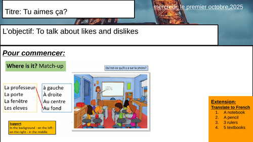 Complete Dynamo 1 (Module 1-La Rentrée ) Lesson Pack | Year 7 French ...