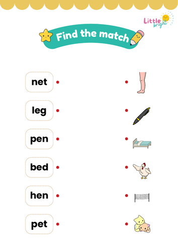 Matching Pictures and Words Worksheet Pack – EYFS / KS1 Phonics & Early ...