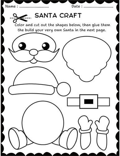 Christmas Craft Build A Santa & Elf & Snowman & Penguin | Teaching ...