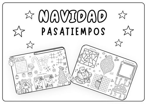 Navidad Actividad Mantel de mesa Spanish Xmas activities table mats ...