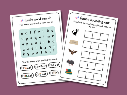 at Word Family Activity Pack | Teaching Resources