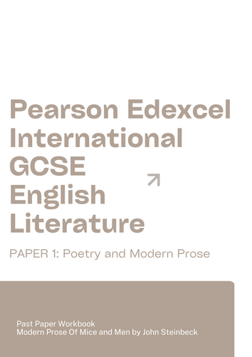 IGCSE EDEXCEL English Literature Poetry and Modern Prose Past Paper ...