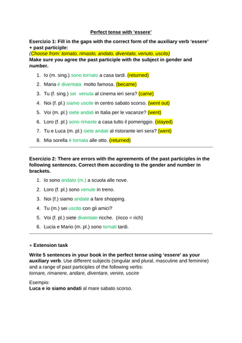 Le vacanze (Holidays) and Past Tense FULL unit of work: KS3 Italian ...