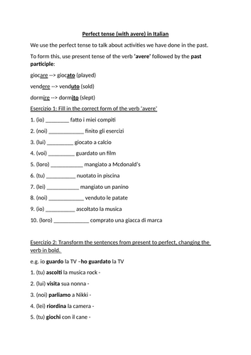 Le vacanze (Holidays) and Past Tense FULL unit of work: KS3 Italian ...