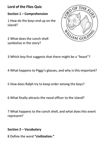 Lord of the Flies Quiz | Teaching Resources