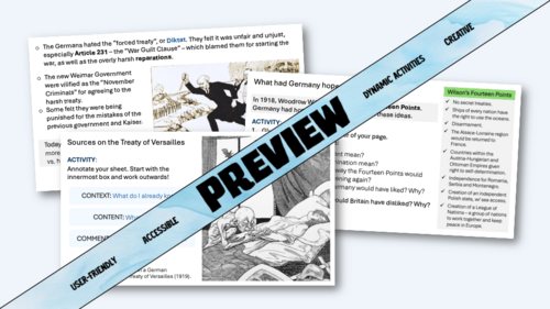 German Reactions to the Treaty of Versailles (AQA) | Teaching Resources