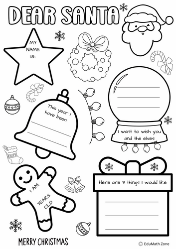Letter to Santa | Christmas Writing Activity | Dear Santa Worksheet ...