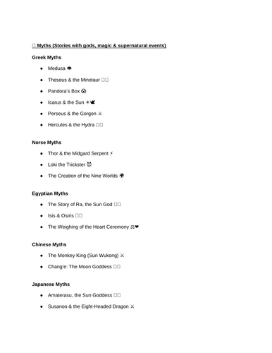 Myths, Legends & Bible Stories Presentation + Worksheets | Teaching ...
