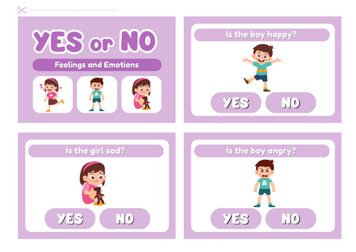 YES or NO Feelings and Emotions Task Cards: Social Emotional Learning ...