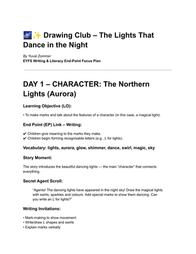 Drawing Club - The Lights that Dance in the Night | Teaching Resources