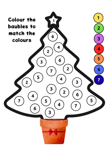 Match and colour baubles - EYFS Christmas Maths | Teaching Resources