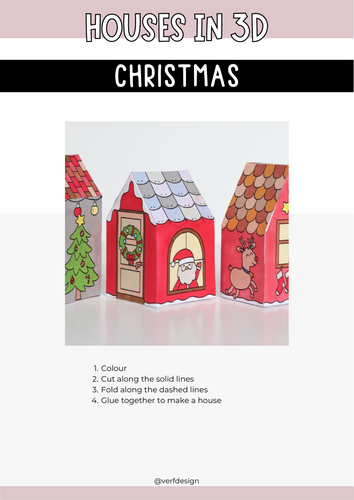 3D Christmas Houses - Printable Craft Templates for Kids | Teaching ...