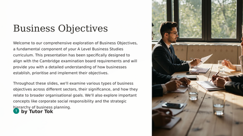 Cambridge AS Level Business - Unit 1.4 Business objectives | Teaching ...