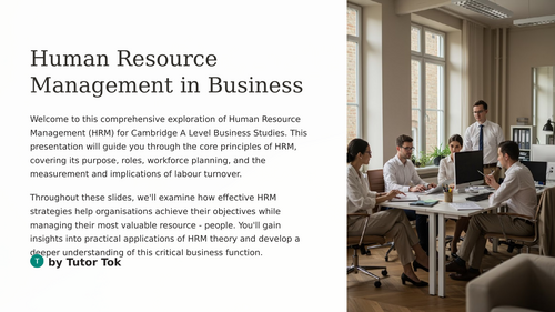 Cambridge AS Level Business - Unit 2.1 Human resource management ...