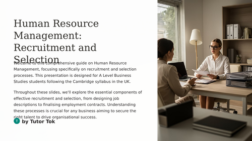 Cambridge AS Level Business - Unit 2.1 Human resource management ...