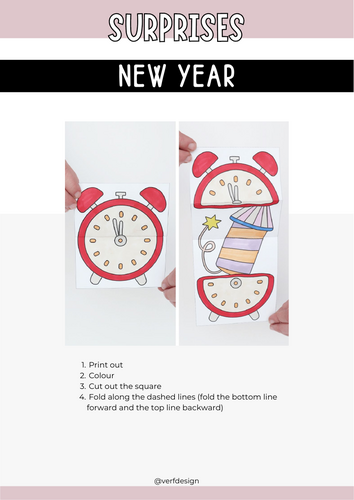 Surprise Clocks - Printable New Year Craft for Kids | Teaching Resources