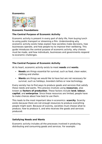 Economic Foundations – The Central Purpose of Economic Activity ...