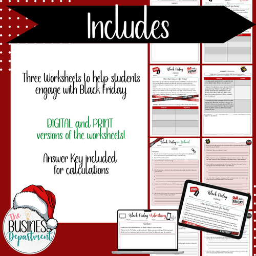 FREE Black Friday and Cyber Monday Worksheets | Sales, Advertisments ...