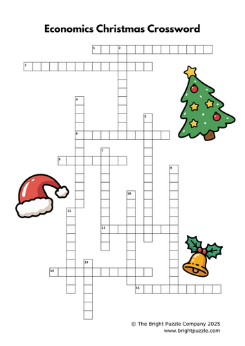 FREE Christmas Themed Economics Crossword Puzzle | Teaching Resources