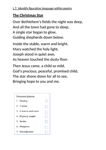 KS2 Writing Christmas Nativity Poetry | Teaching Resources