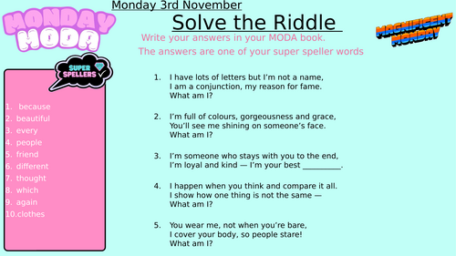 Year 4 Spelling Activities – Week 9 Daily Spelling Games, Riddles ...