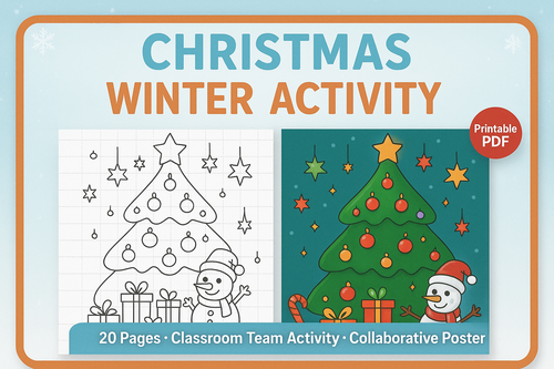 Christmas Collaborative Coloring Poster – 20 Pages | Classroom Team ...