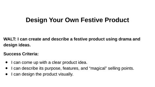 Drama Christmas Advert Design Task (KS2/KS3) | Teaching Resources