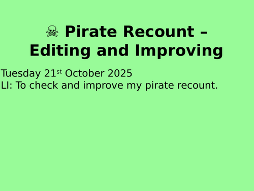 Year 1 Pirate Writing Unit – Recounts & Adjectives | 1-Week Editable ...