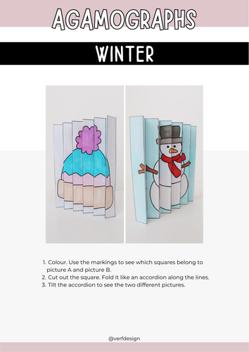 Magical Winter Agamographs - Printable Craft for Kids | Teaching Resources