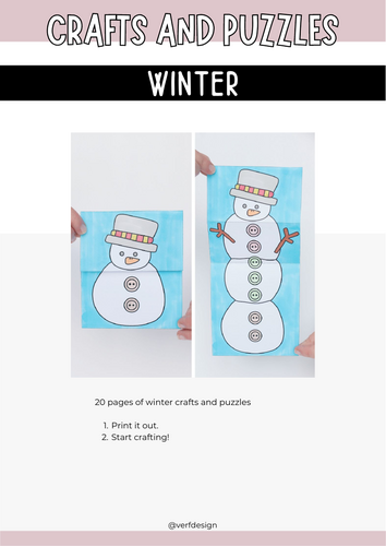 Winter Crafts and Puzzles - 20 Printable Activities for Kids | Teaching ...