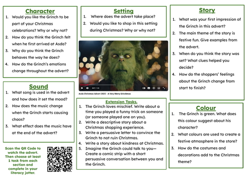2025 Christmas Advert Digital Literacy Task Mats | Teaching Resources